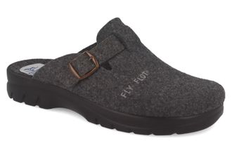 FLY FLOT Herren Hausschuh Filz Pantoffel aus recyceltem PET mit Fu&szlig;bett 220087, Gr&ouml;&szlig;e:46 EU, Farbe:Grau