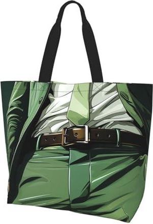 Generic Costume Vert Avec Ceinture Sac Fourre Tout D&eacute;contract&eacute; Tote Bag R&eacute;utilisable Sac Courses Pour Shopping Gym Travail