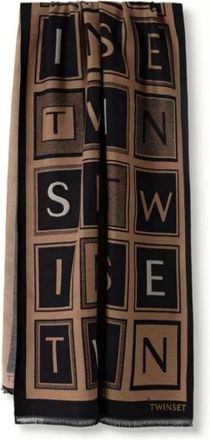 Twinset unisex, Accessoires, Brun, Taille: ONE Size Jacq.let Foulard
