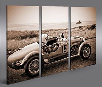 Islandburner Tableau moderne voiture de course Machine de course de S&eacute;pia Vintage Classic oldie Impression sur toile - cadre x fauteuils salon cuisine meubles bure