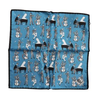 Dolce & Gabbana Foulard de Soie de Luxe Jazz Club - Homme - Accessoires - Bleu - Taille: ONE Size