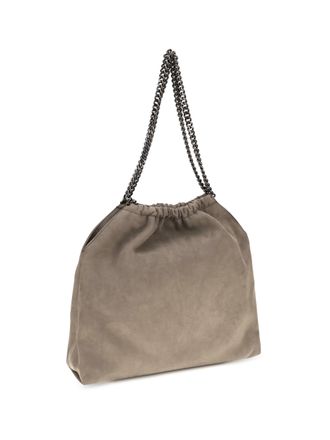 Stella McCartney Womens Falabella Mini Tote Bag Dark Taupe Polyester Shoulder