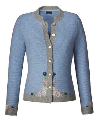 Luis Steindl Strickjacke Linksstrickjacke mit Bl&uuml;mchen