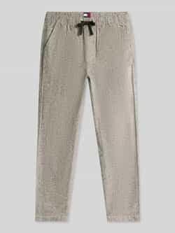 Tommy Jeans Regular Fit Weite Hose aus Leinen-Baumwoll-Mix