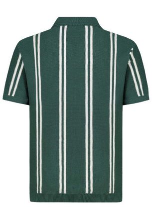 Sublevel Poloshirt Strick-Poloshirt mit Streifen Vertikale Retro-Streifen, offener Polokragen