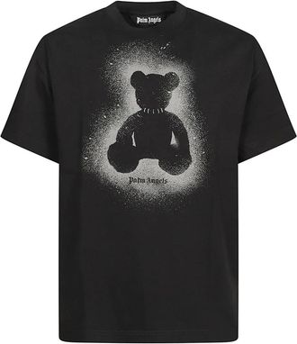Palm Angels Homme, Tops, Noir, Taille: S Spray Bear T-Shirt