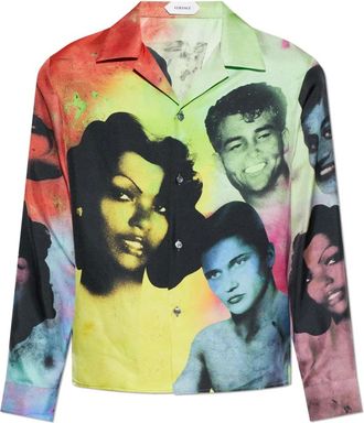 Versace Homme, Chemises, Multicolore, Taille: M Chemise en soie &agrave; imprim&eacute; The Party