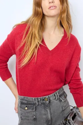 Gerard Darel Pull V en cachemire - JANETTE - Rouge