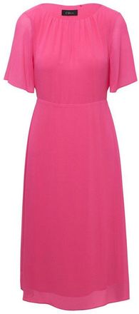 s.Oliver Midikleid Kleid Midikleid aus Chiffon mit kurzen &Auml;rmeln und blickdichtem Futter