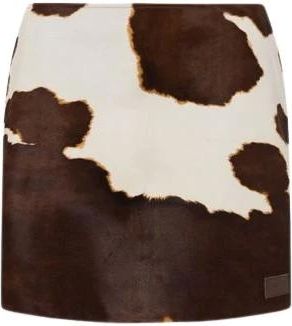 Moschino Femme, Jupes, Brun, Taille: 32 FR Minijupe en peau de poney
