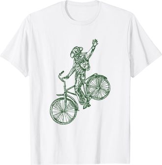 Seembo Cowboy Radfahren Fahrrad Lustig Biker Biking Reiten Fahrrad T-Shirt