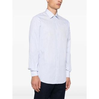 Pal Zileri Chemise classique ray&eacute;e bleue - Homme - Chemises - Bleu - Taille: M