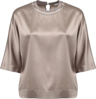 PESERICO Femme, Blouses et Chemises, Brun, Taille: 38 FR Chemise &agrave; col perl&eacute;