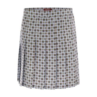 Max Mara Plissee-Midirock mit geometrischem Muster - - Skirts - Damen - Blau - 3XS