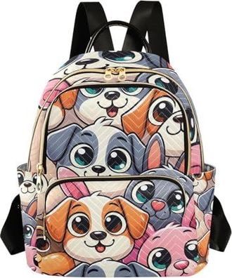 Mnsruu Mini sac à dos pour femme avec tête de chien mignon, petit sac à dos tendance pour femme, sac à dos décontracté, Multi1093, S