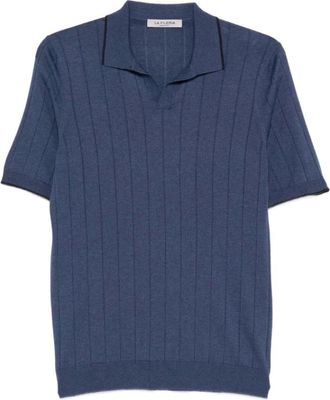La Fileria Homme, Tops, Bleu, Taille: XL Vertical Stripe Polo