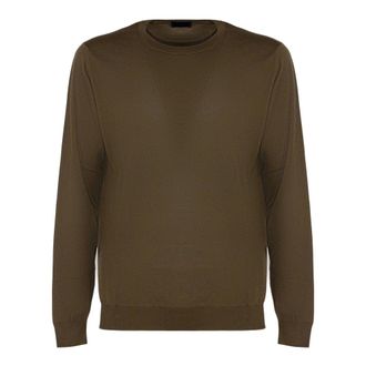 Drumohr Homme, Pulls, Vert, Taille: M Pull en coton &agrave; col rond