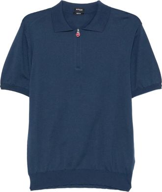 Kiton Polo en maille fine c&ocirc;tel&eacute;e - Homme - Tops - Bleu - Taille: 2XL
