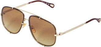 Chlo&eacute; Lunettes de soleil aviateur - Femme - Accessoires - Brun - Taille: 62 MM