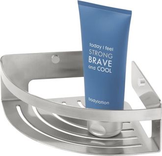 Tiger Caddy Duschkorb Eckversion klein, platzsparende Duschablage aus rostfreiem Edelstahl in der Oberfläche: gebürstet, Duschregal für kleine Bäder und Dus