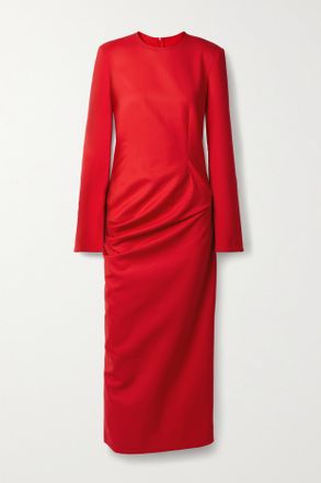 The Row Lucienne Midikleid Aus Einer Wollmischung Mit Raffungen - Rot
