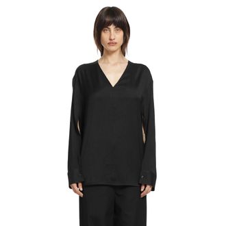 Toteme V-Neck Tweed Blouse