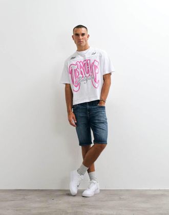 True Religion Ricky Standard-Fit Denim-Shorts in Mittelblau