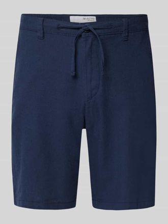 Selected Regular Fit Shorts aus Baumwoll-Leinen-Mix