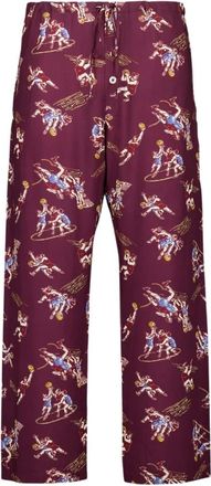 Bode Homme, V&ecirc;tements de nuit et de d&eacute;tente, Rouge, Taille: M Layup Printed Pajama Pants