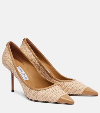 Jimmy Choo London Pumps Love 85 aus Raffiabast mit Leder