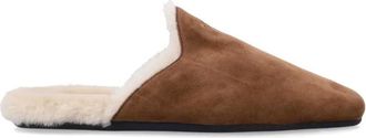Prada Slipper & Pantoletten - Suede Leather And Shearling Mules - Gr. 38 (EU) - in Braun - f&uuml;r Damen