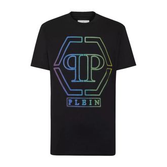 Philipp Plein Schwarzes Hexagon T-Shirt - - Tops - Herren - Schwarzk - XL
