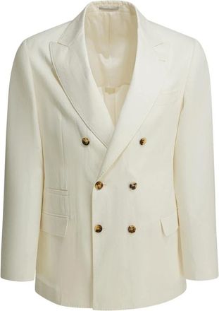 Brunello Cucinelli Homme, Vestes, Beige, Taille: 2XL Blouson Bomber en M&eacute;lange de Laine et Cachemire