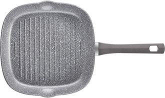 Ambition Grillpfanne antihaft 26 cm Silverstone aus Aluminium Steakpfanne in Steinoptik alle Herdarten Induktionspfanne