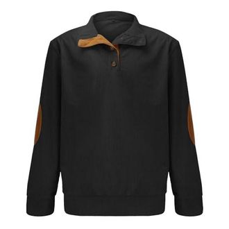 Generic Sweat-shirt l&eacute;ger uni pour homme 2026 tendance printemps et automne d&eacute;contract&eacute; &agrave; manches longues bouton couleur unie t-shirt &agrave; manches longues pour e