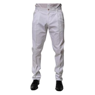 Dolce & Gabbana Tapered Pants - - Trousers - Herren - Wei&szlig; - 4XL