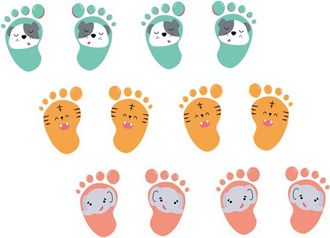 DOITOOL 12stücke Kleine Fußabdruck Aufkleber Boden Aufkleber Für Kindergarten Klebrige Fußabdruck Aus Hochwertigem Papier Dekorativ Sicherheitsrelevant Für Ba