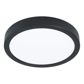 Eglo Plafonnier LED Fueva 6, lampe de plafond ronde, luminaire en saillie, &eacute;clairage pour salle de bains en plastique noir et blanc, blanc chaud - blanc fr
