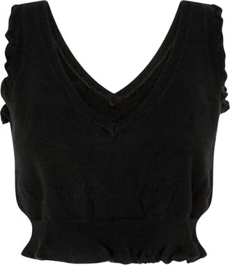 Pinko Pinko, Femme, Tops, Noir, Taille: 42 FR Top col en V