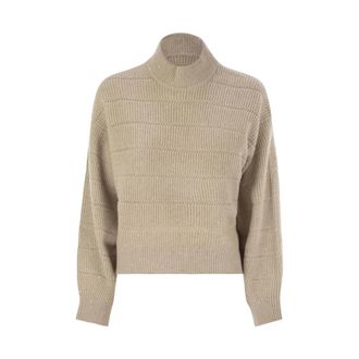Brunello Cucinelli Gem&uuml;tlicher Rollkragenpullover f&uuml;r kalte Tage - - Knitwear - Damen - Beige - M
