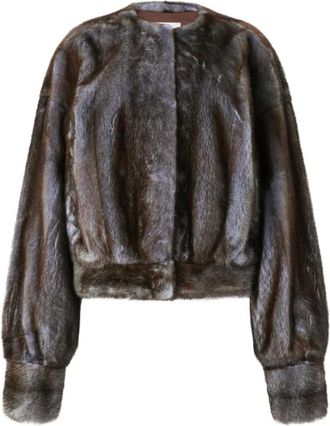 Genny Femme, Vestes, Gris, Taille: 36 FR Faux Fur & Shearling Jacket