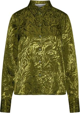 Silvian Heach Femme, Blouses et Chemises, Vert, Taille: 42 FR Mines Shirt