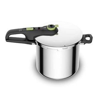 T-fal Autocuiseur Secure Trendy 8L avec panier - Deux programmes, l&eacute;gume et viande, repas plus rapides, r&eacute;sultats tendres, couvercle de cuisson sous pressio