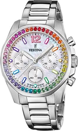 Festina Femme, Accessoires, Gris, Taille: ONE Size Montre Chronographe Rainbow