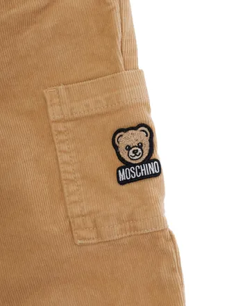 Moschino Cotton Blend With Logo Patch Cargo Pants - Brown