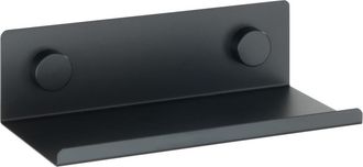 WENKO K&uuml;chenregal Jet S, Wandregal aus Metall 25 x 7,5 x 12 cm, zum Bohren, alternativ Befestigung mit Static-Loc Plus Adaptern (inkl.) ohne Bohren, Schwarz