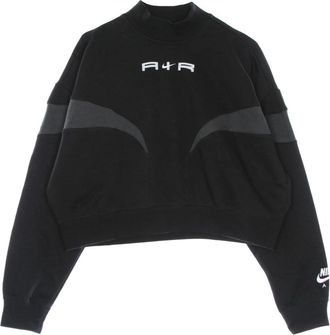 Nike Hoher Hals Cropped Sweatshirt Schwarz/Grau/Wei&szlig; - - Sport - Damen - Schwarzk - L