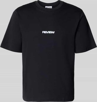 Review T-Shirt mit Logo und Rundhalsausschnitt