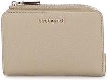 Coccinelle Femme, Accessoires, Beige, Taille: ONE Size Petit portefeuille souple m&eacute;tallique