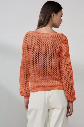 Next Strickpullover Schulterfreier Pullover mit Mesh und H&auml;kelbesatz (1-tlg)